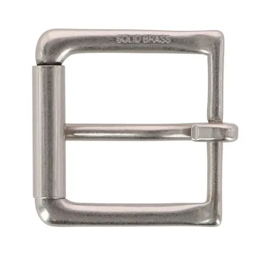 Trafalgar 32mm Italian Solid Brass Roller Buckle With Matte Finish - Silver