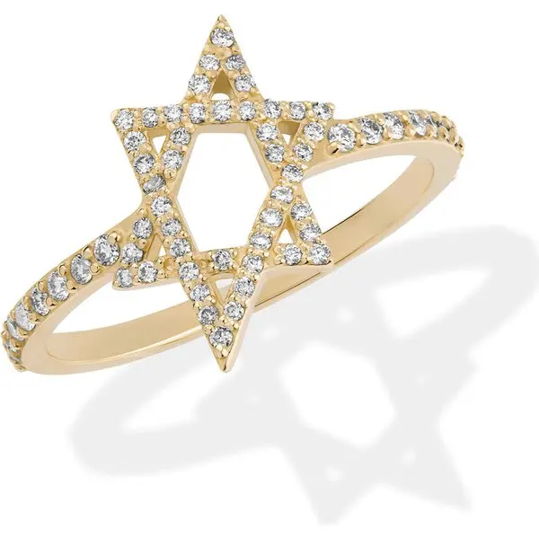 Lana Jewelry 14k Gold Diamond Star Of David Ring - Yellow Gold