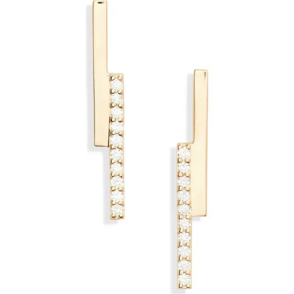 Lana Jewelry 14k Gold Diamond Linear Drop Earrings - Yellow Gold