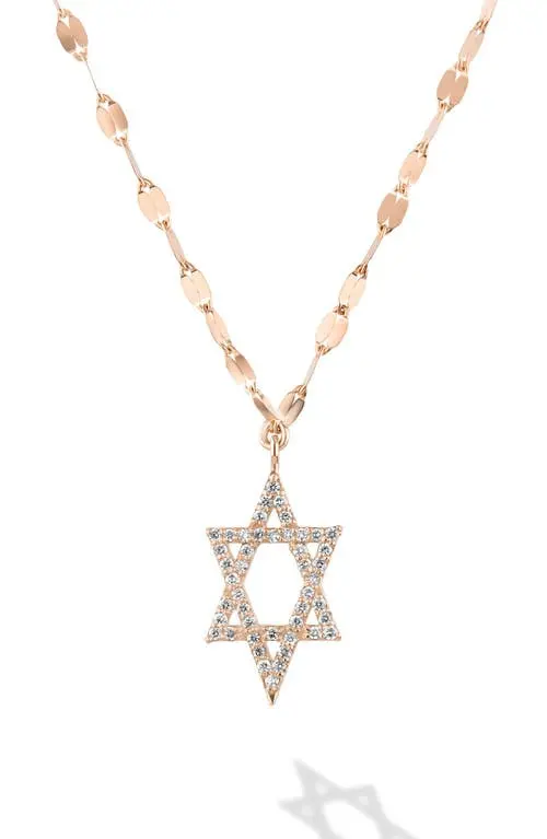 Lana Jewelry 14k Gold Diamond Star Of David Pendant Necklace - Rose Gold
