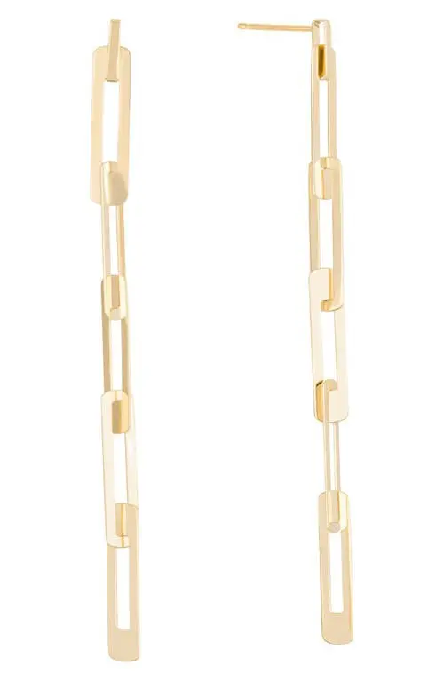 Lana Jewelry 14k Laser Interlocking Drop Earrings - Gold