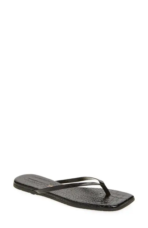 Tkees Lily Square Toe Flip Flop - Sable Croc