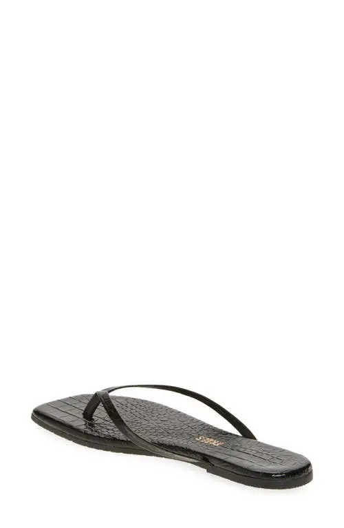 Tkees Lily Square Toe Flip Flop - Sable Croc