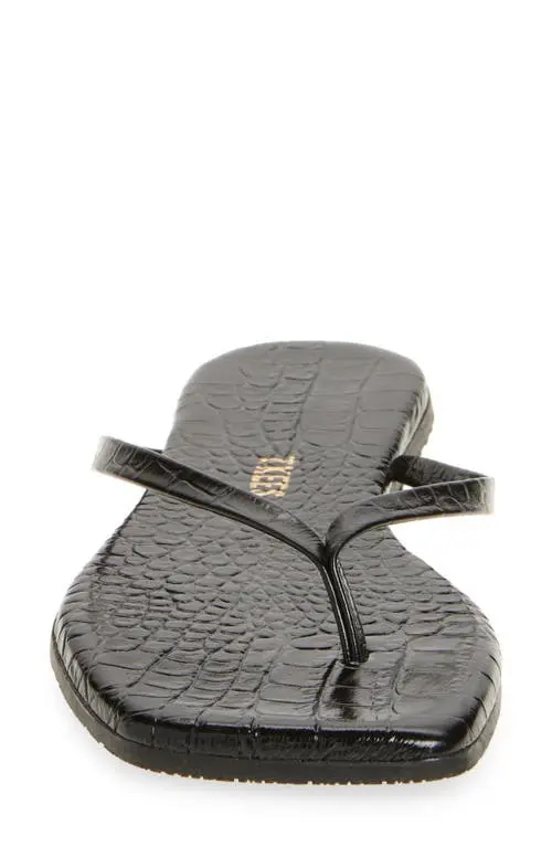 Tkees Lily Square Toe Flip Flop - Sable Croc
