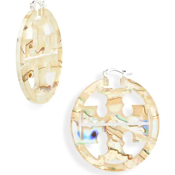 Tory Burch Miller Hoop Earrings - Abalone