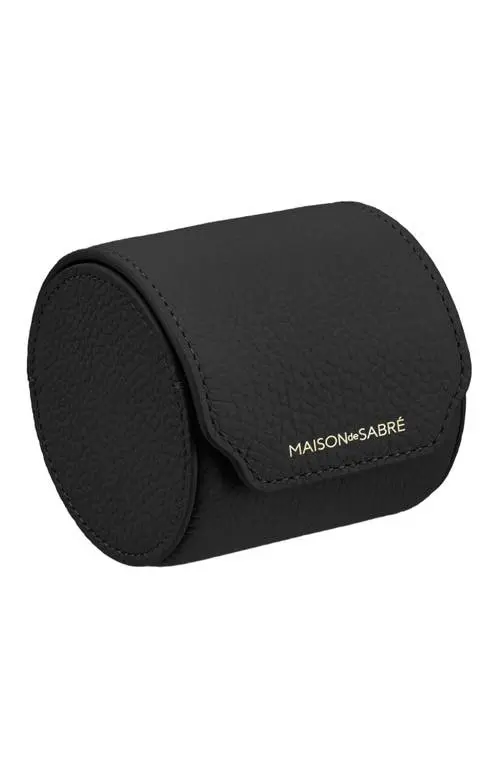 MAISON DE SABRE Leather Watch Roll - Black Caviar