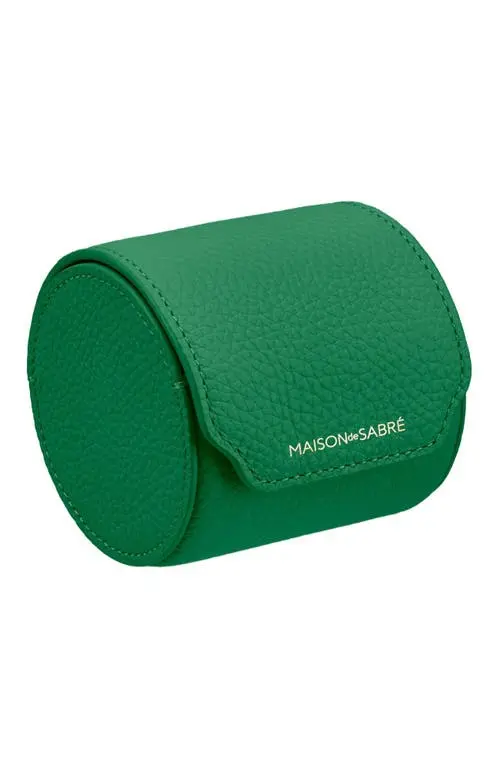 MAISON DE SABRE Leather Watch Roll - Emerald Green