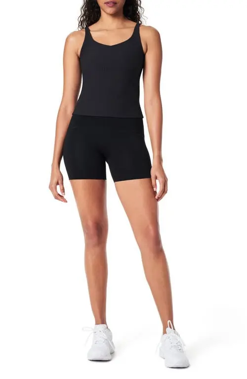 Spanx Contour Rib 2-in-1 Tank Top - Very Black