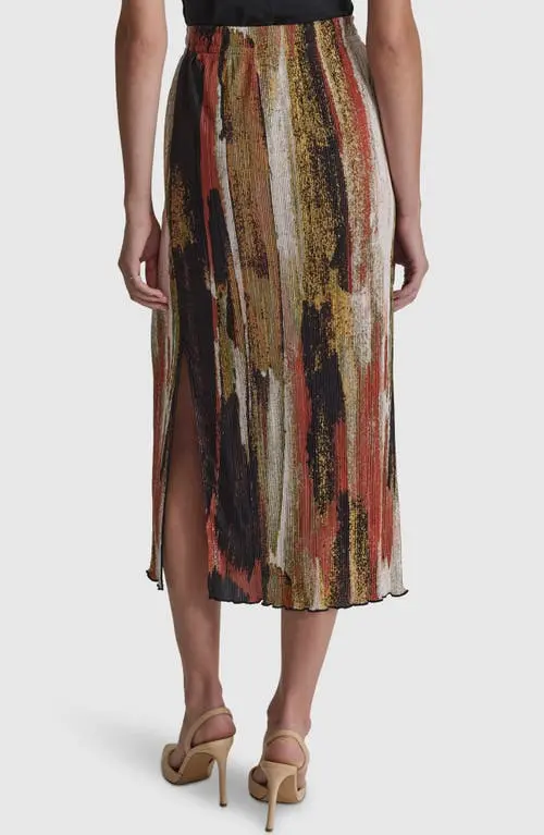 Dkny Print Plissé Skirt