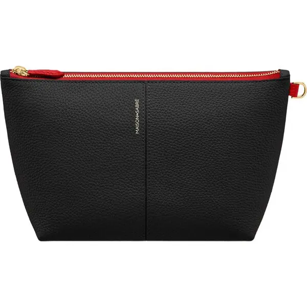 MAISON DE SABRE Small Leather Flaire Pouch - Rouge Noir