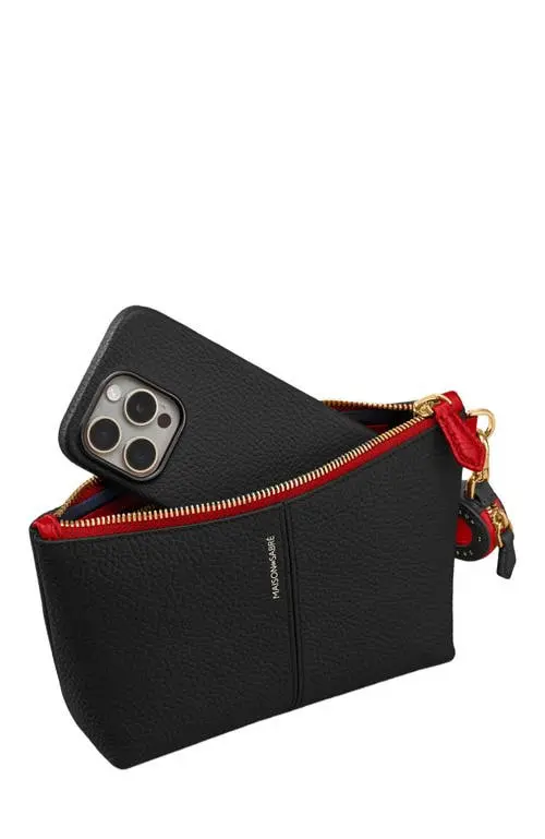 MAISON DE SABRE Small Leather Flaire Pouch - Rouge Noir