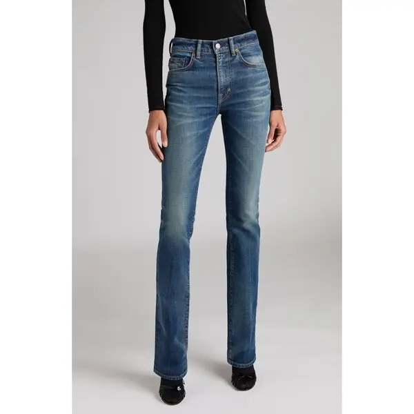 TOM FORD Stonewashed Bootcut Jeans - Hb772 Mid Blue