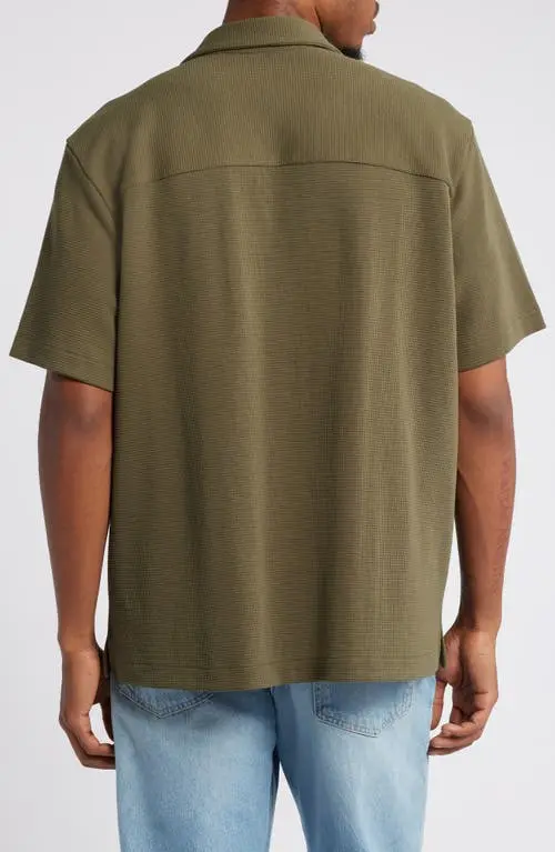 Bp. Waffle Knit Camp Shirt - Olive Night