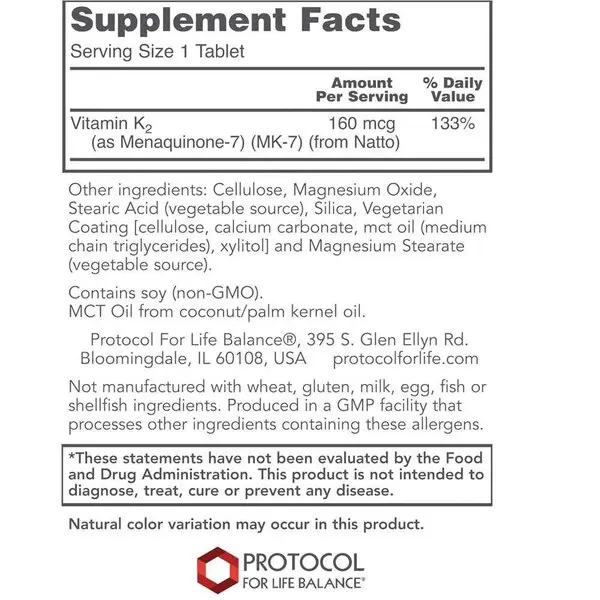 PROTOCOL FOR LIFE BALANCE Protocol Mk-7 160mcg 60 Tablets