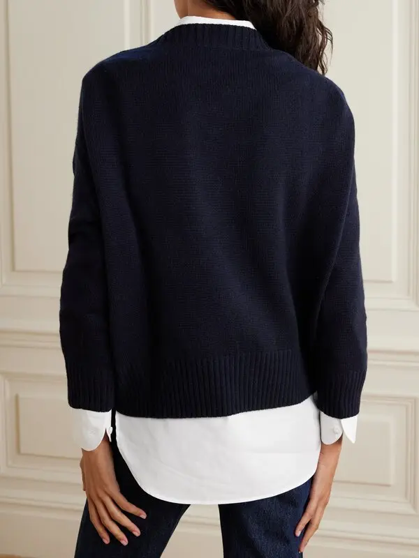 ALLUDE Cashmere V-neck Sweater - Blue