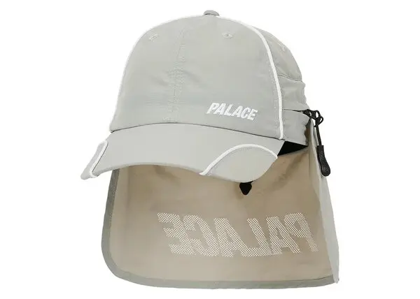 PALACE Font Zip Shell Neck Saver 6panel Cap - Grey