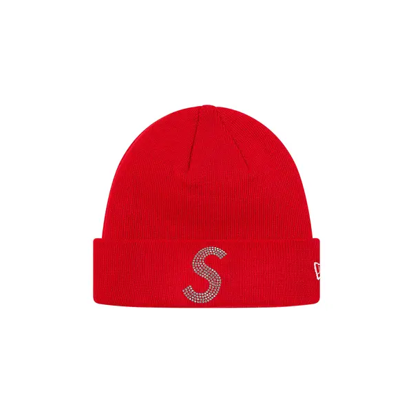 Supreme X New Era X Swarovski S Logo Beanie - Red