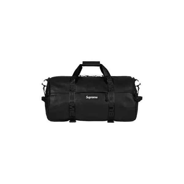 Supreme Leather Duffle Bag - Black