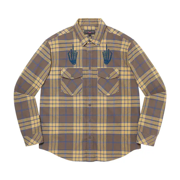 Supreme X Hysteric Glamour Plaid Flannel Shirt - Brown
