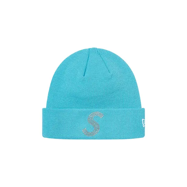 Supreme X New Era X Swarovski S Logo Beanie - Blue