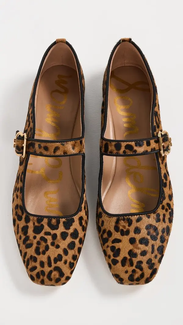 Sam Edelman Michaela Leopard Ballet Flats - Granada Tan