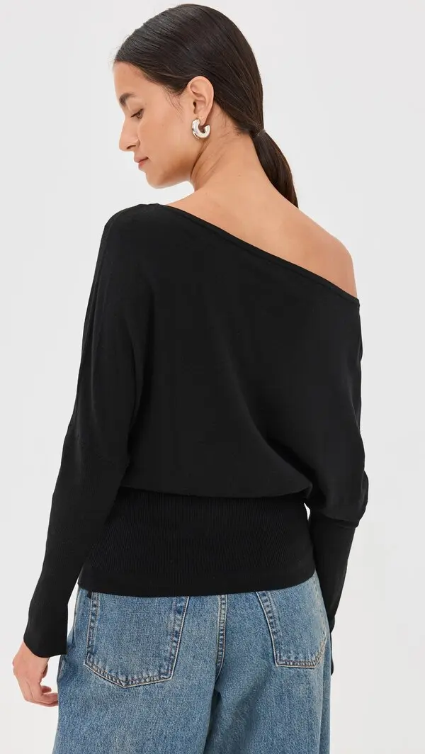 Simkhai Lavina Draped Off-shoulder Sweater - Black