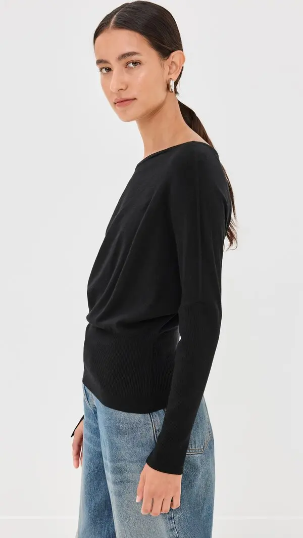 Simkhai Lavina Draped Off-shoulder Sweater - Black