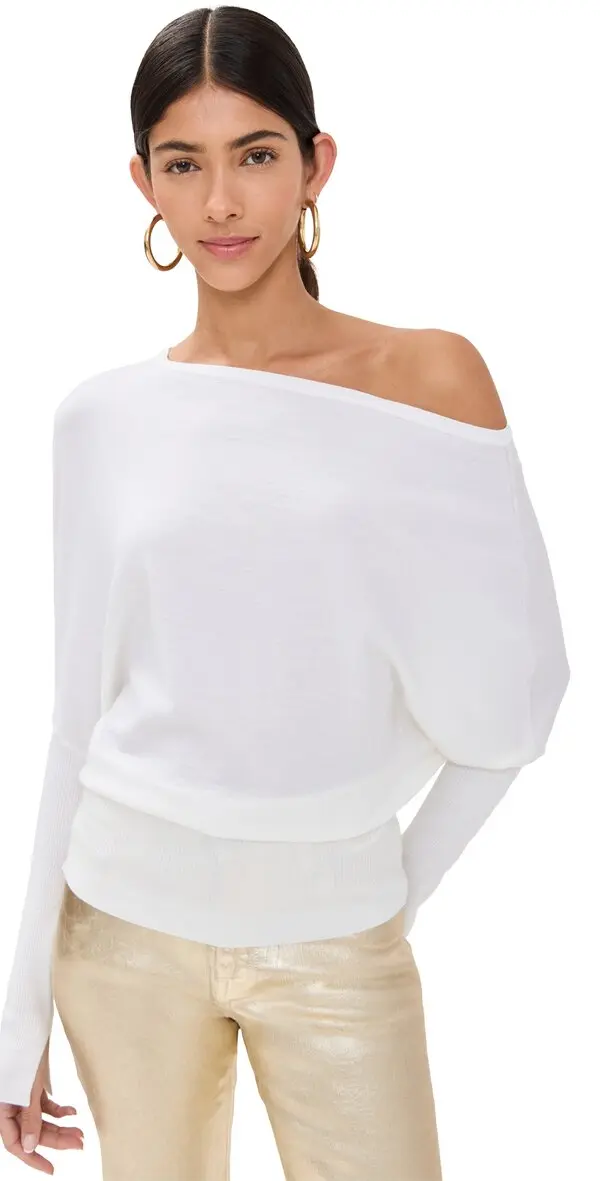 Simkhai Lavina Draped Off-shoulder Sweater - Ivory