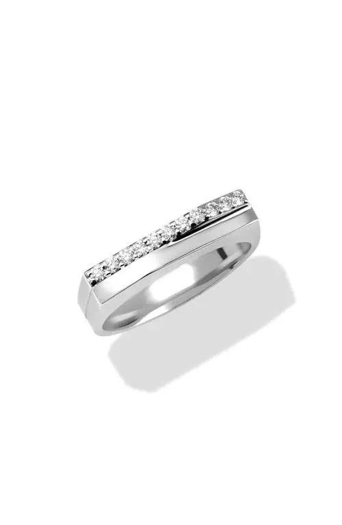 Lana Jewelry 14k Gold Stack Ring - White Gold