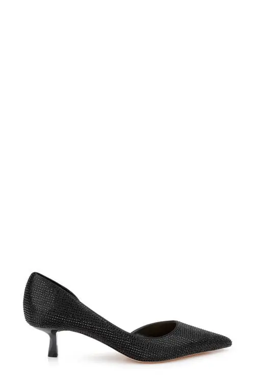Badgley Mischka Teegan Rhinestone Pumps - Blacksatin