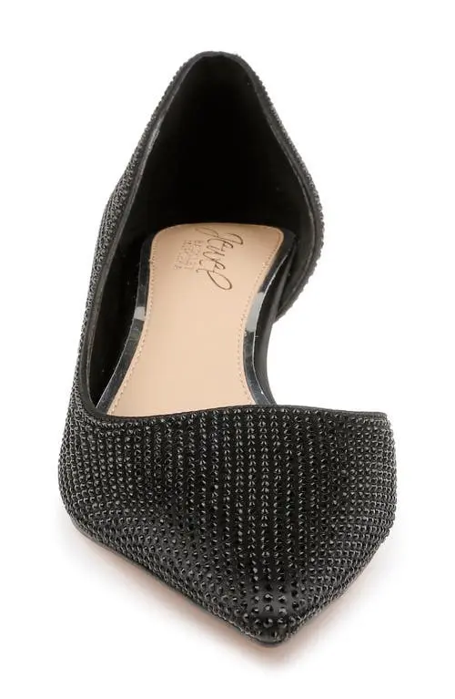 Badgley Mischka Teegan Rhinestone Pumps - Blacksatin