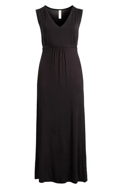 24SEVEN COMFORT APPAREL Sleeveless Maxi Dress - Black