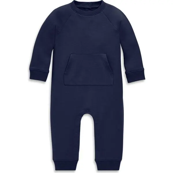 PRIMARY Baby Sweatshirt Romper - Navy