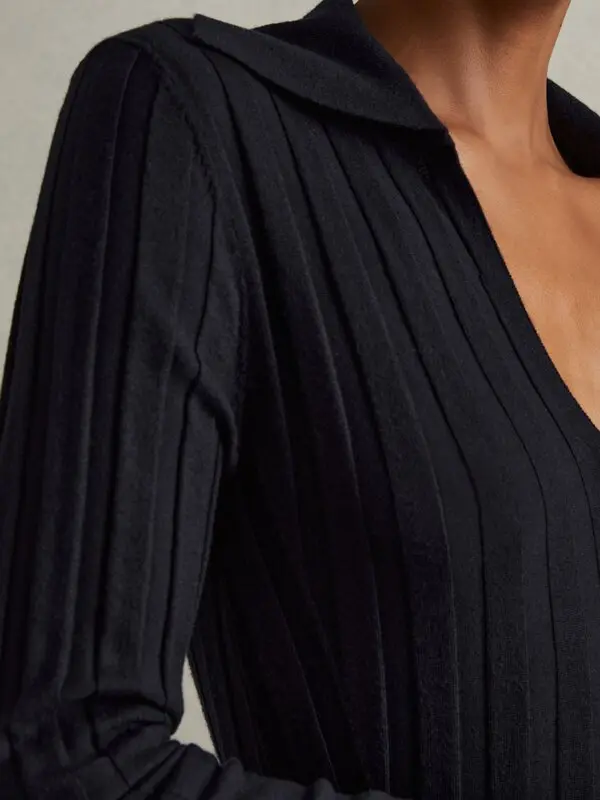 REISS Winnie Knitted Midi Dress