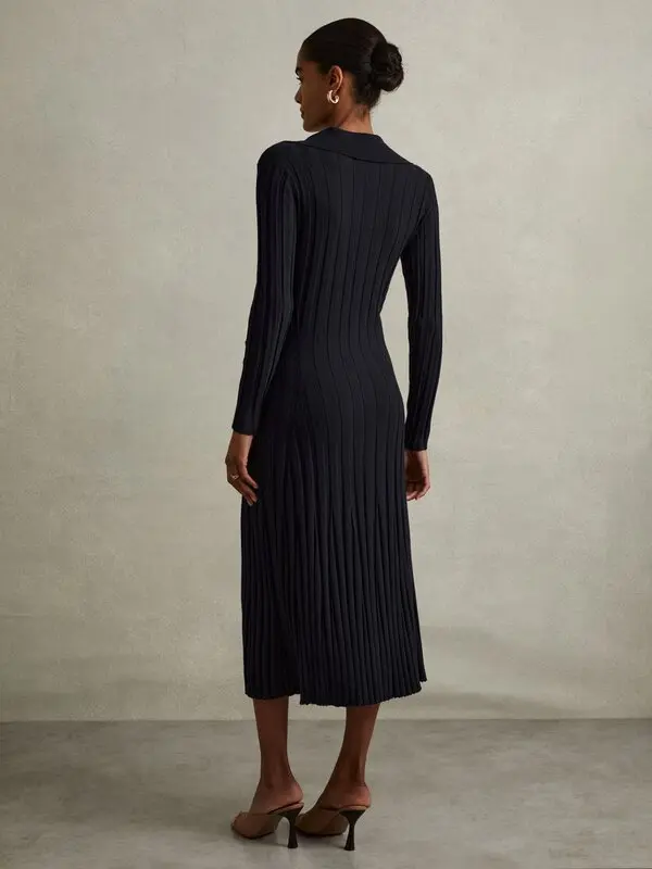 REISS Winnie Knitted Midi Dress