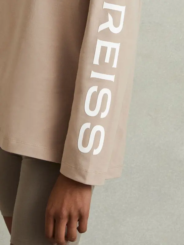 REISS May Cotton Blend Logo Top