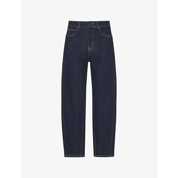Whistles High-rise Barrel-leg Stretch-denim Jeans - Navy