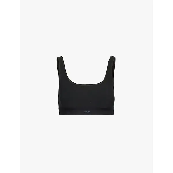 SLOGGI Ever Ease Scoop-neck Stretch-cotton Bralette - Black