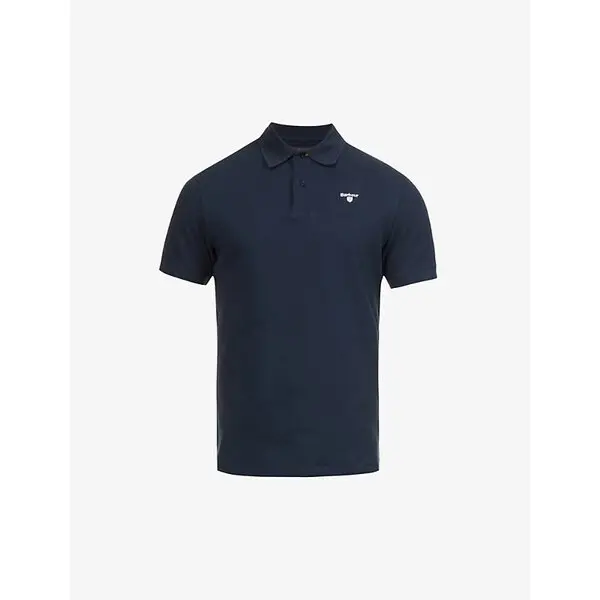 Barbour Crest-embroidered Regular-fit Cotton-piqué Polo Shirt - New Navy