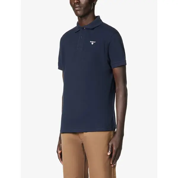 Barbour Crest-embroidered Regular-fit Cotton-piqué Polo Shirt - New Navy