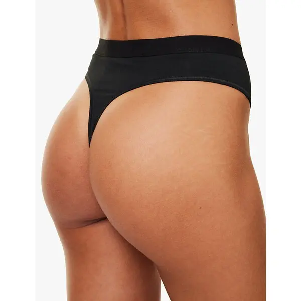 SLOGGI Ever Ease String Stretch-cotton Thong - Black