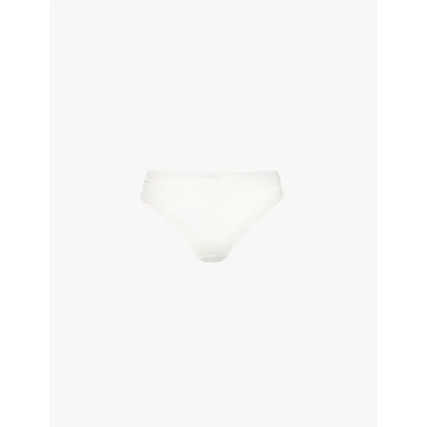 SLOGGI Ever Ease String Stretch-cotton Thong - Silk White