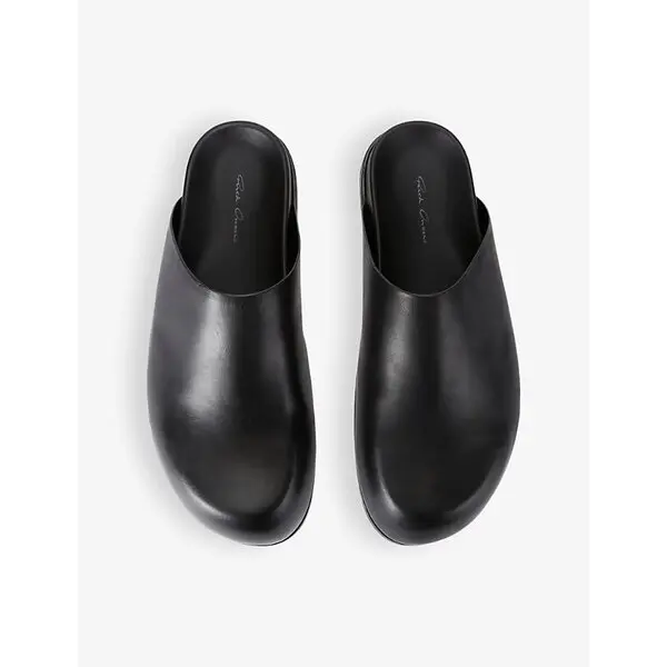 Rick Owens Granola Slip-on Leather Mules - Black