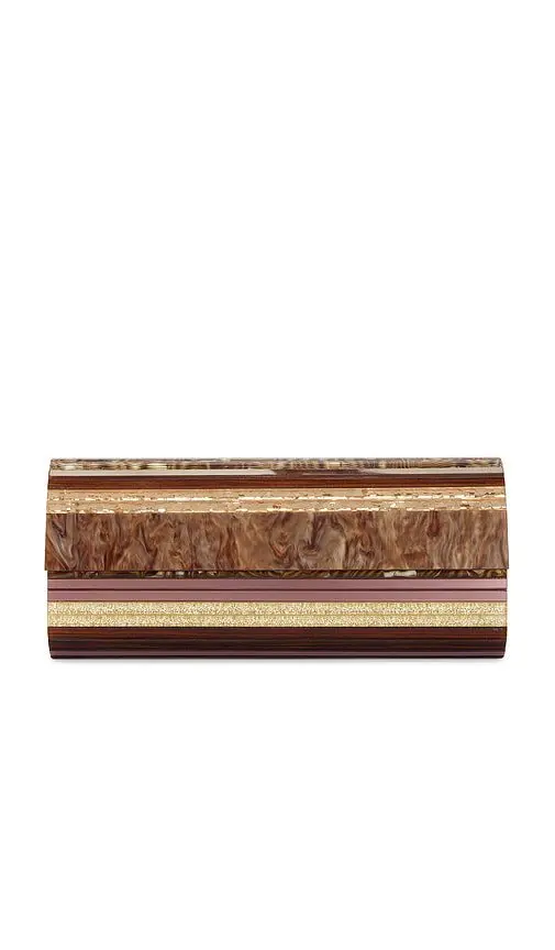 OLGA BERG Clara Acrylic Clutch - Chocolate