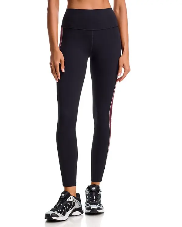 Splits59 Margot Rigor Leggings With Contrast Stripe Detail - Black/dark Cherry