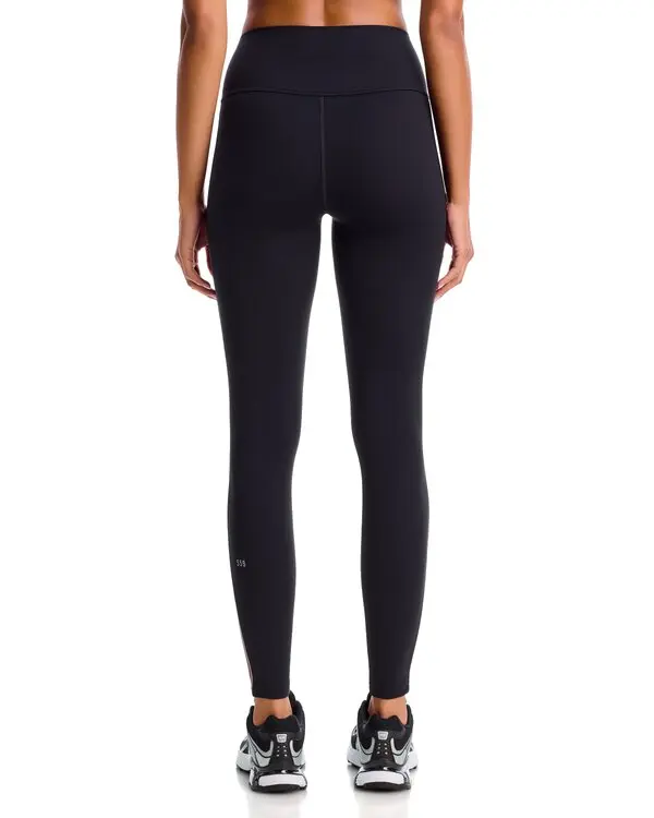 Splits59 Margot Rigor Leggings With Contrast Stripe Detail - Black/dark Cherry