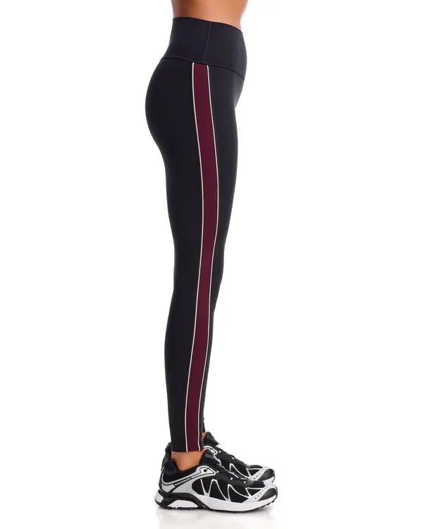 Splits59 Margot Rigor Leggings With Contrast Stripe Detail - Black/dark Cherry