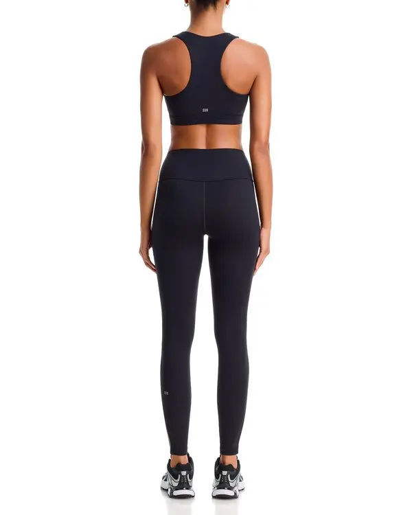 Splits59 Margot Rigor Leggings With Contrast Stripe Detail - Black/dark Cherry