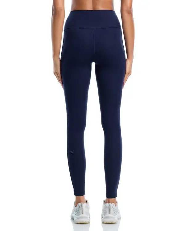 Splits59 Margot Rigor Leggings With Contrast Stripe Detail - Indigo/blush
