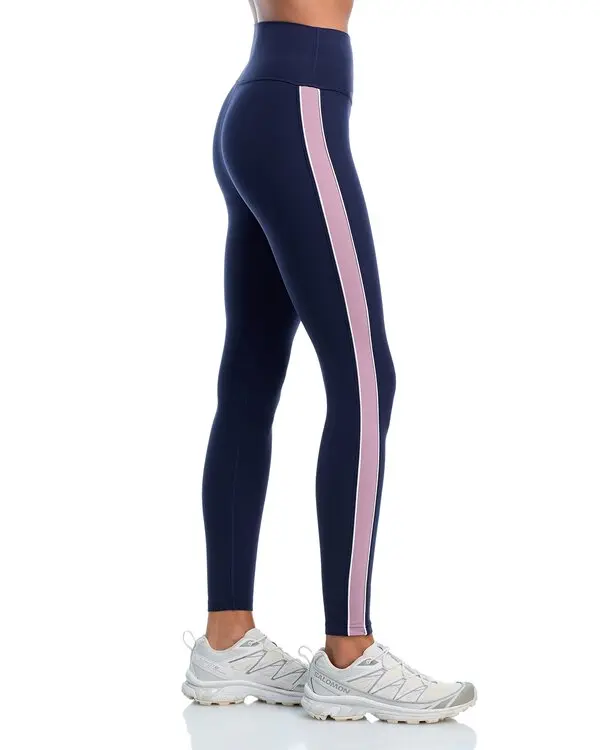 Splits59 Margot Rigor Leggings With Contrast Stripe Detail - Indigo/blush